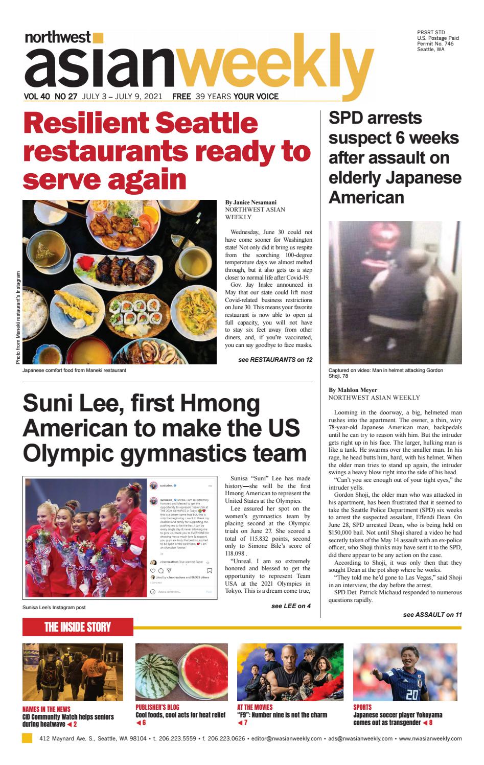 VOL 40 NO 27 | JULY 3 – JULY 9, 2021 by Northwest Asian Weekly - Issuu