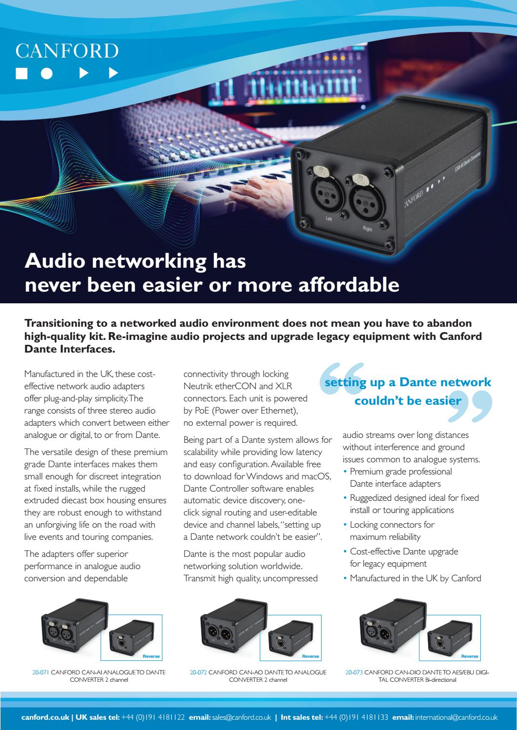 Audio networking has never been easier or more affordable by Canford ...