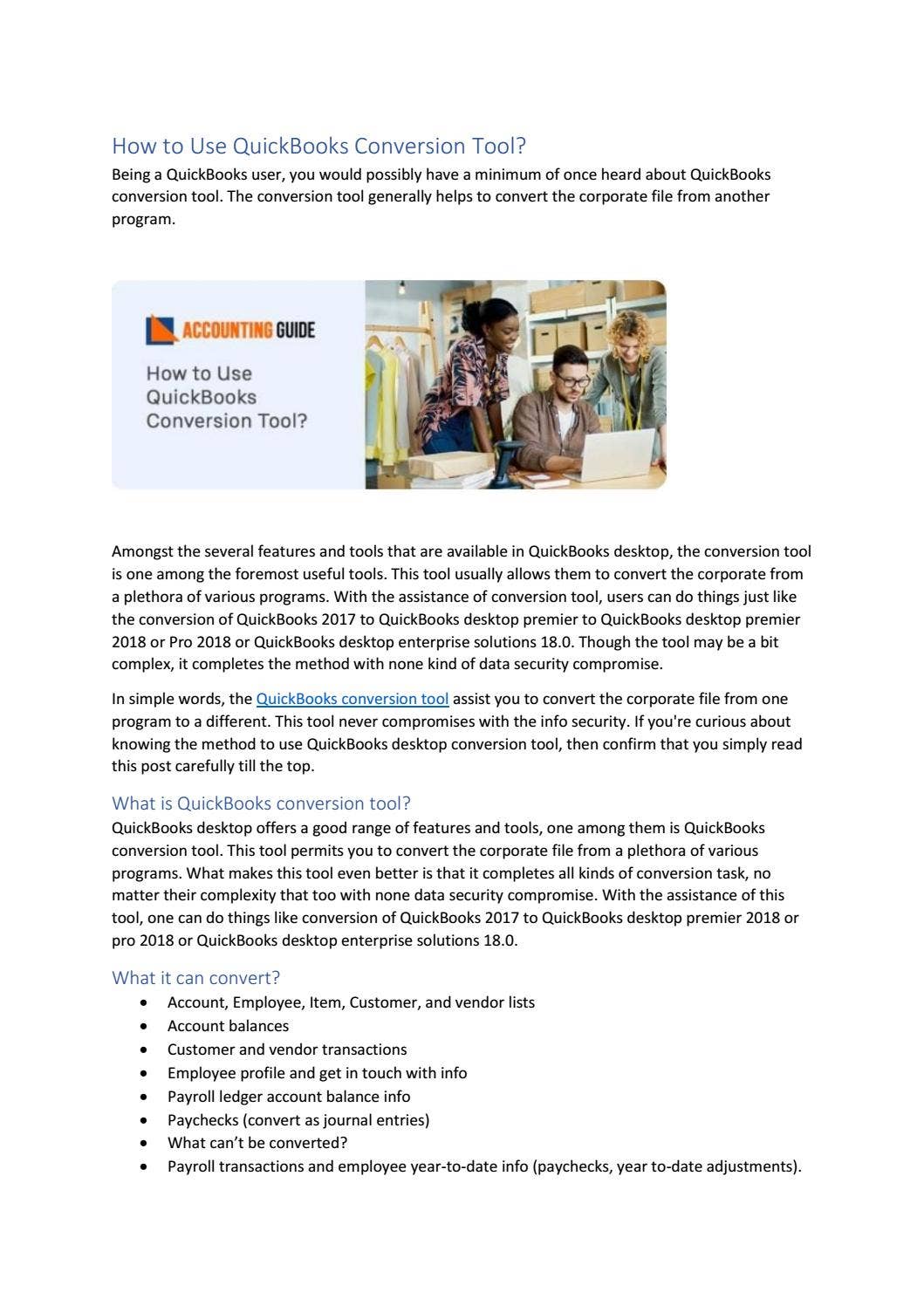 QuickBooks Conversion Tool by accounting advice - Issuu