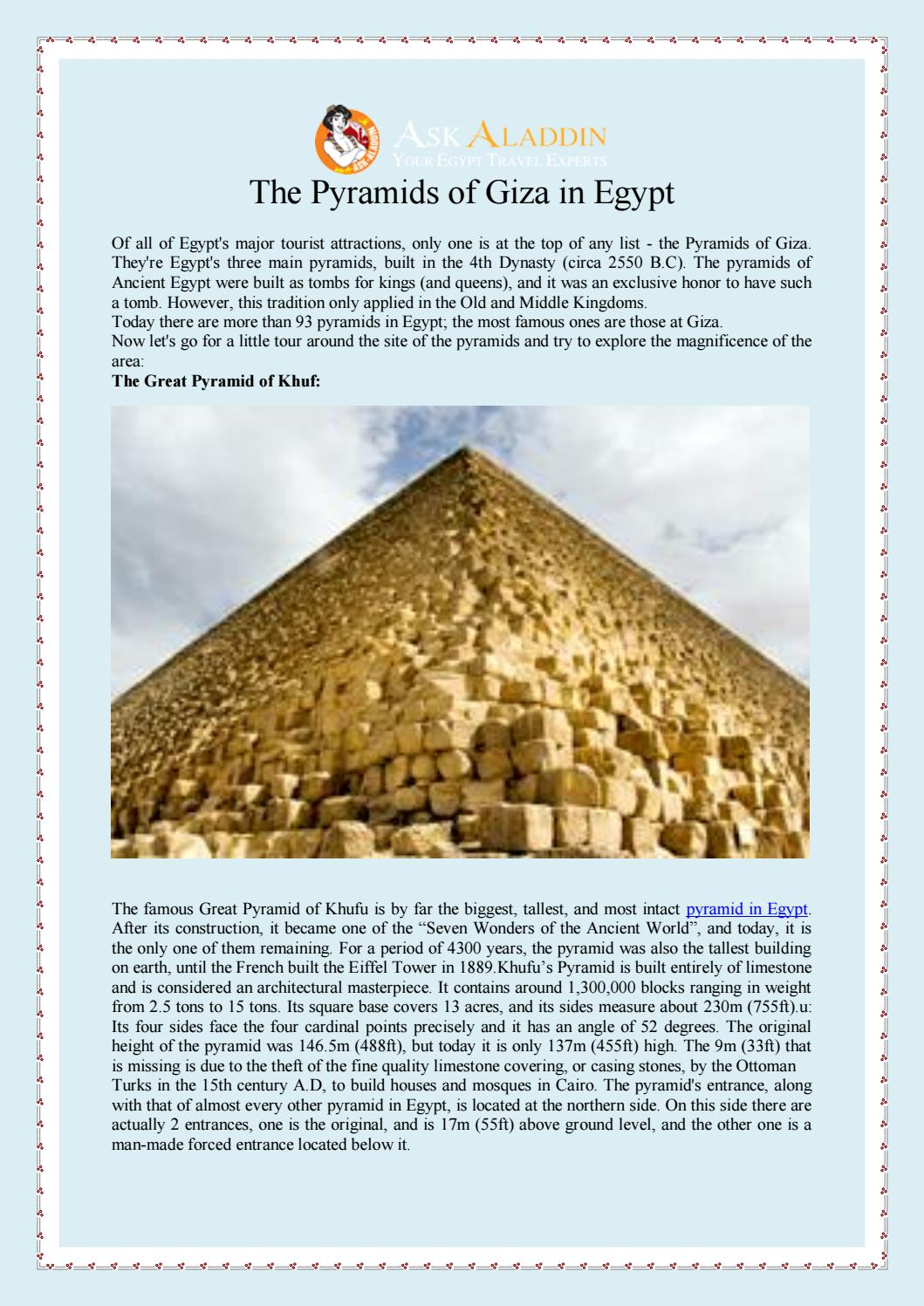 The Pyramids of Giza in Egypt by Ask Aladdin - Issuu