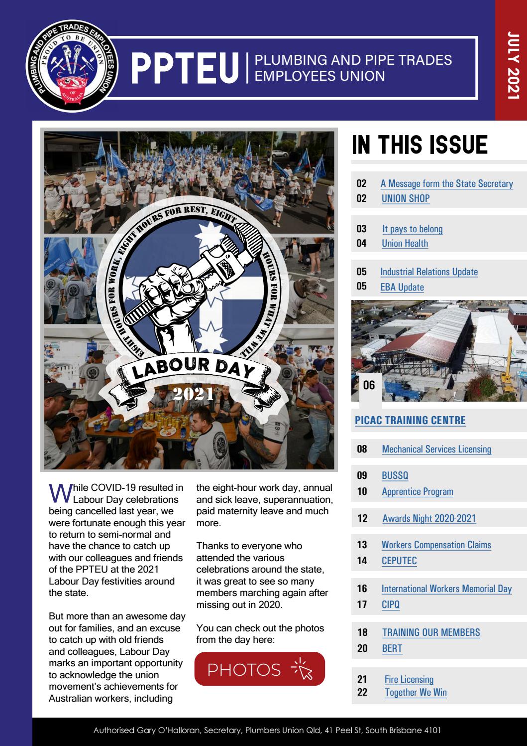 PPTEU Qld July 2021 Newsletter by PPTEU Qld - Issuu