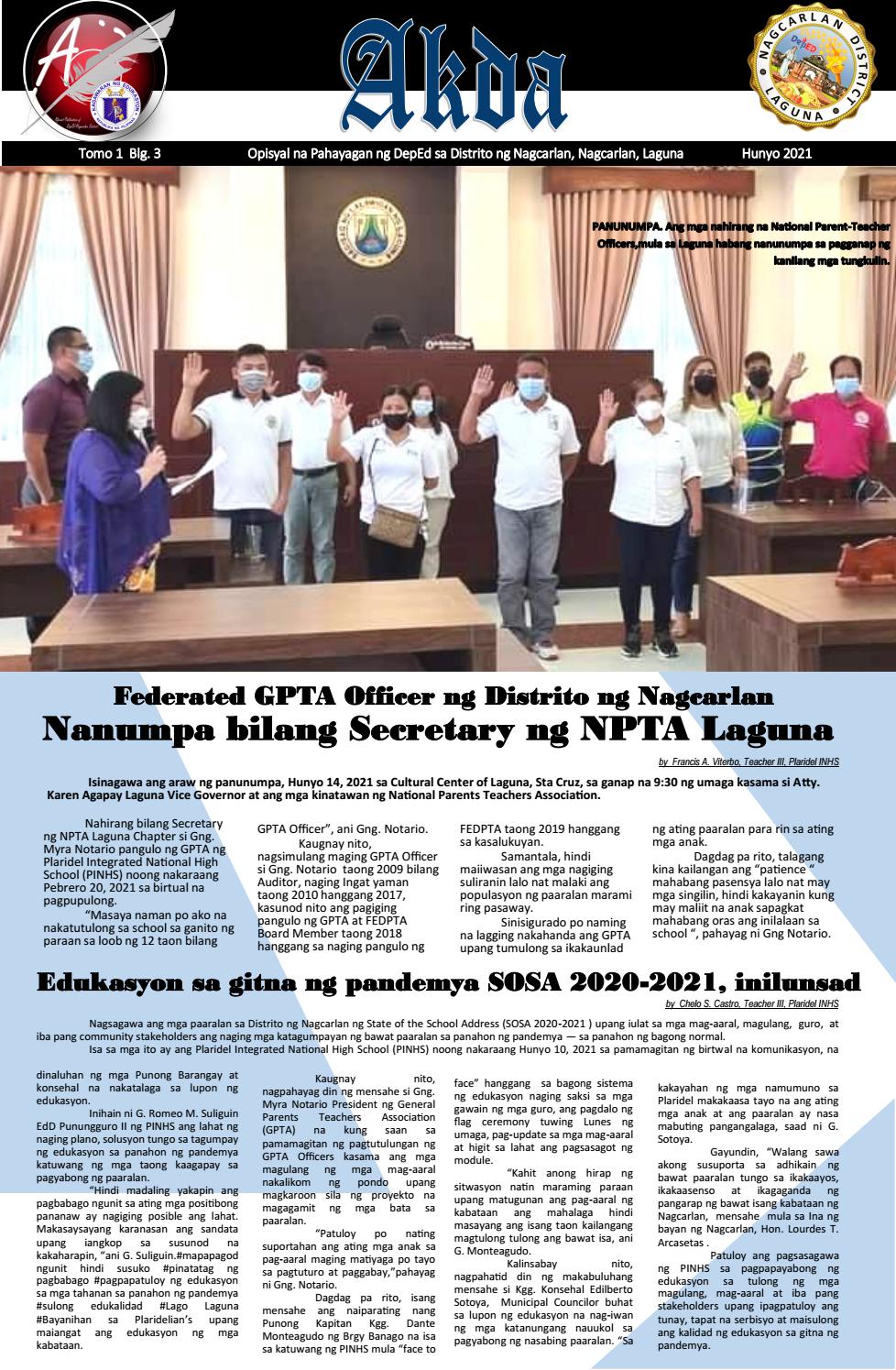 Akda June 2021 Issue by Plaridel INHS - Issuu