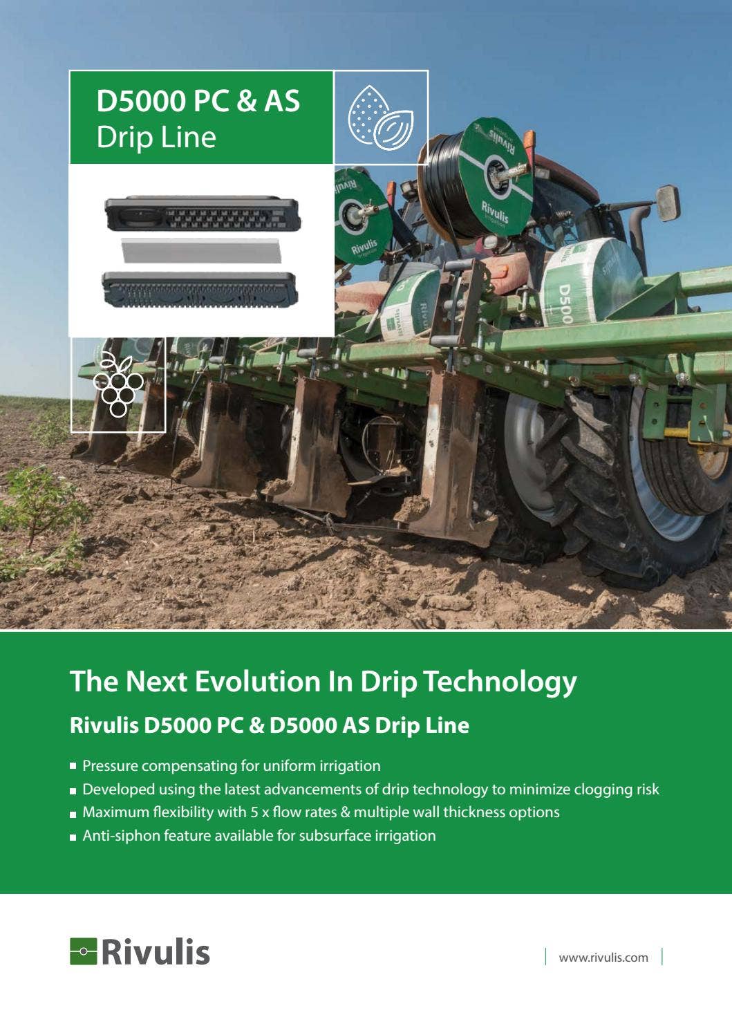 Rivulis D5000 Drip Line Brochure by deltawaterproducts - Issuu