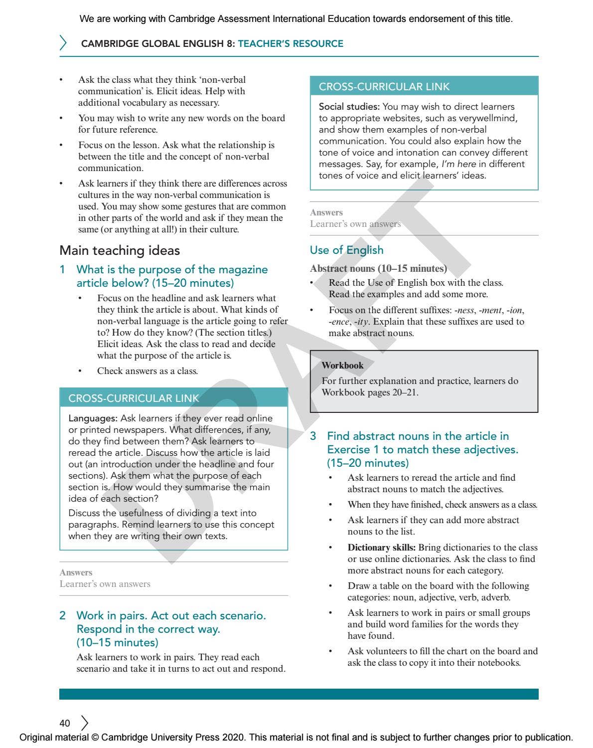 Cambridge Global English Teacher's Resource 8 Sample by Cambridge ...