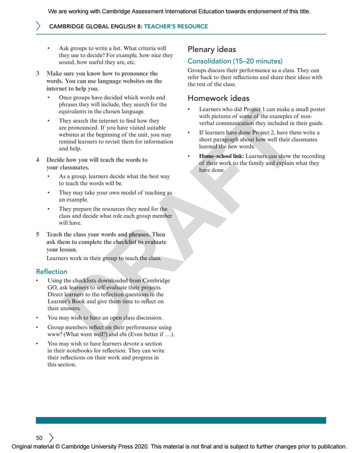 Cambridge Global English Teacher's Resource 8 Sample by Cambridge ...