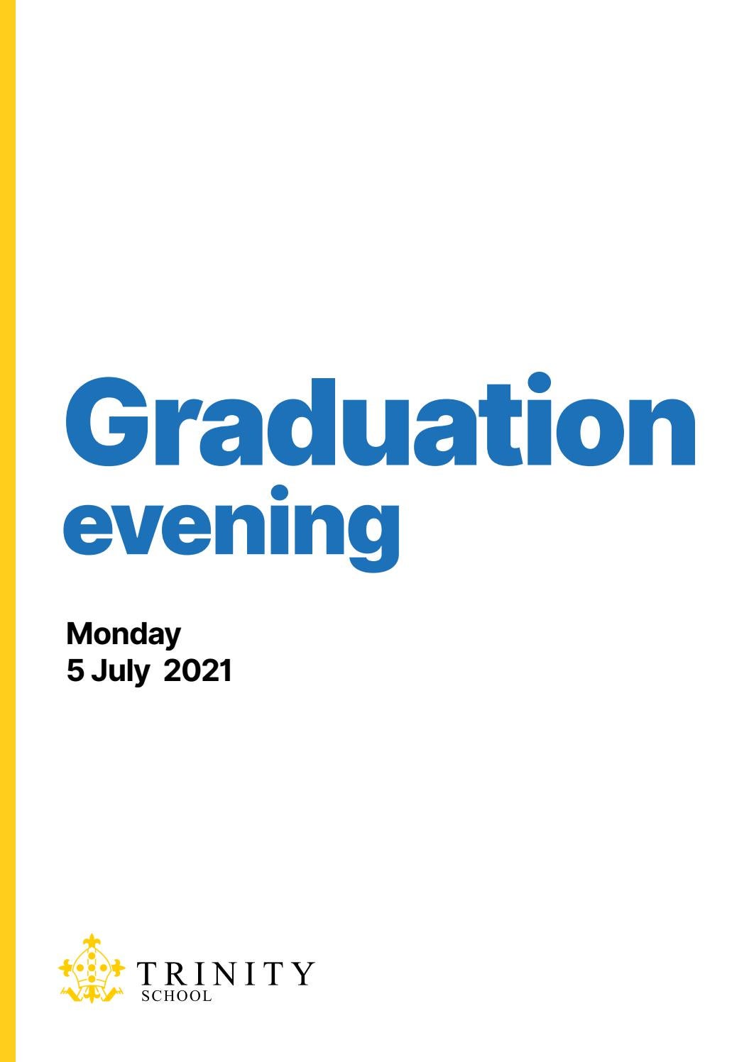 Graduation Evening Programme 2021 by trinityschoolcroydon - Issuu