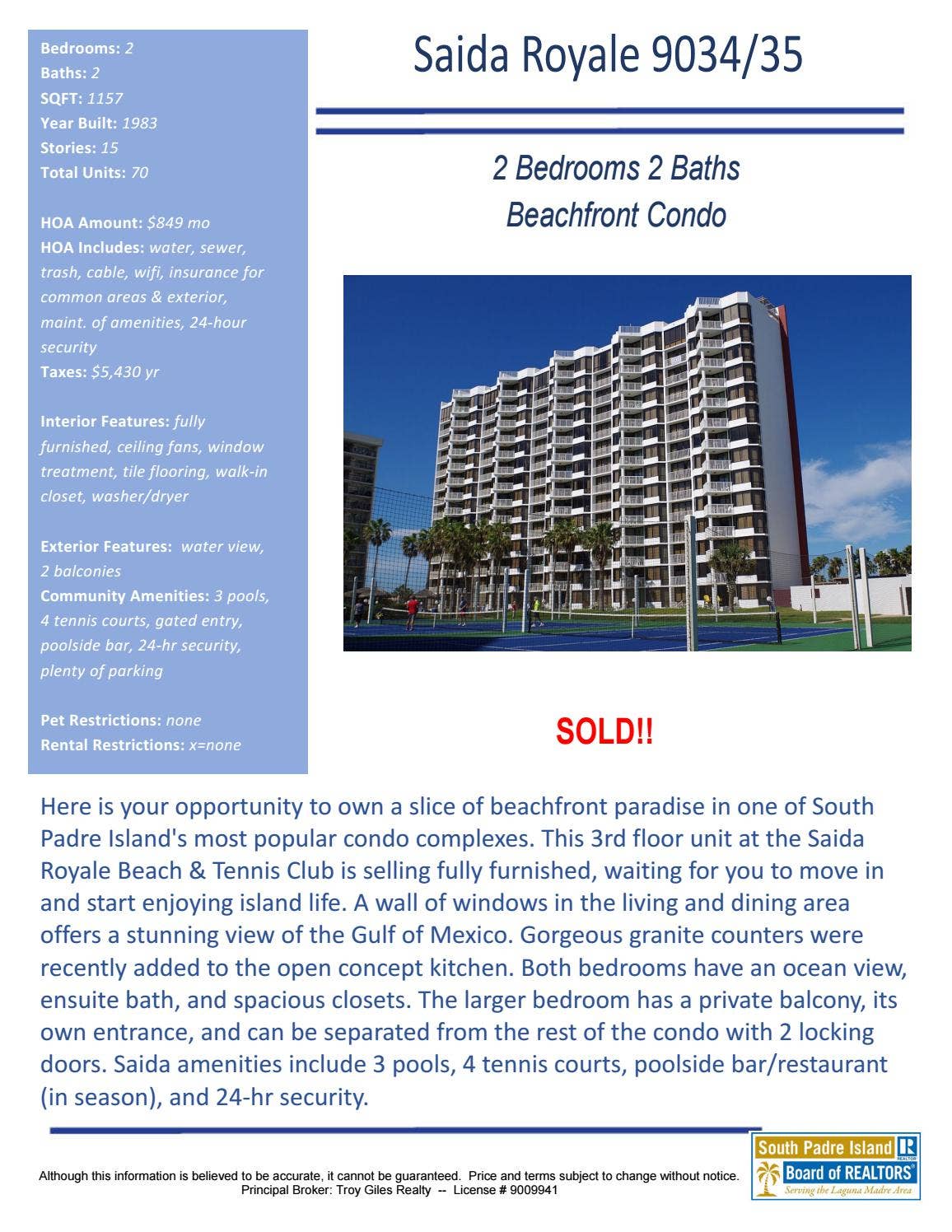 Saida Royale Unit 9034/35 - South Padre Island, TX by dinarichspi - Issuu