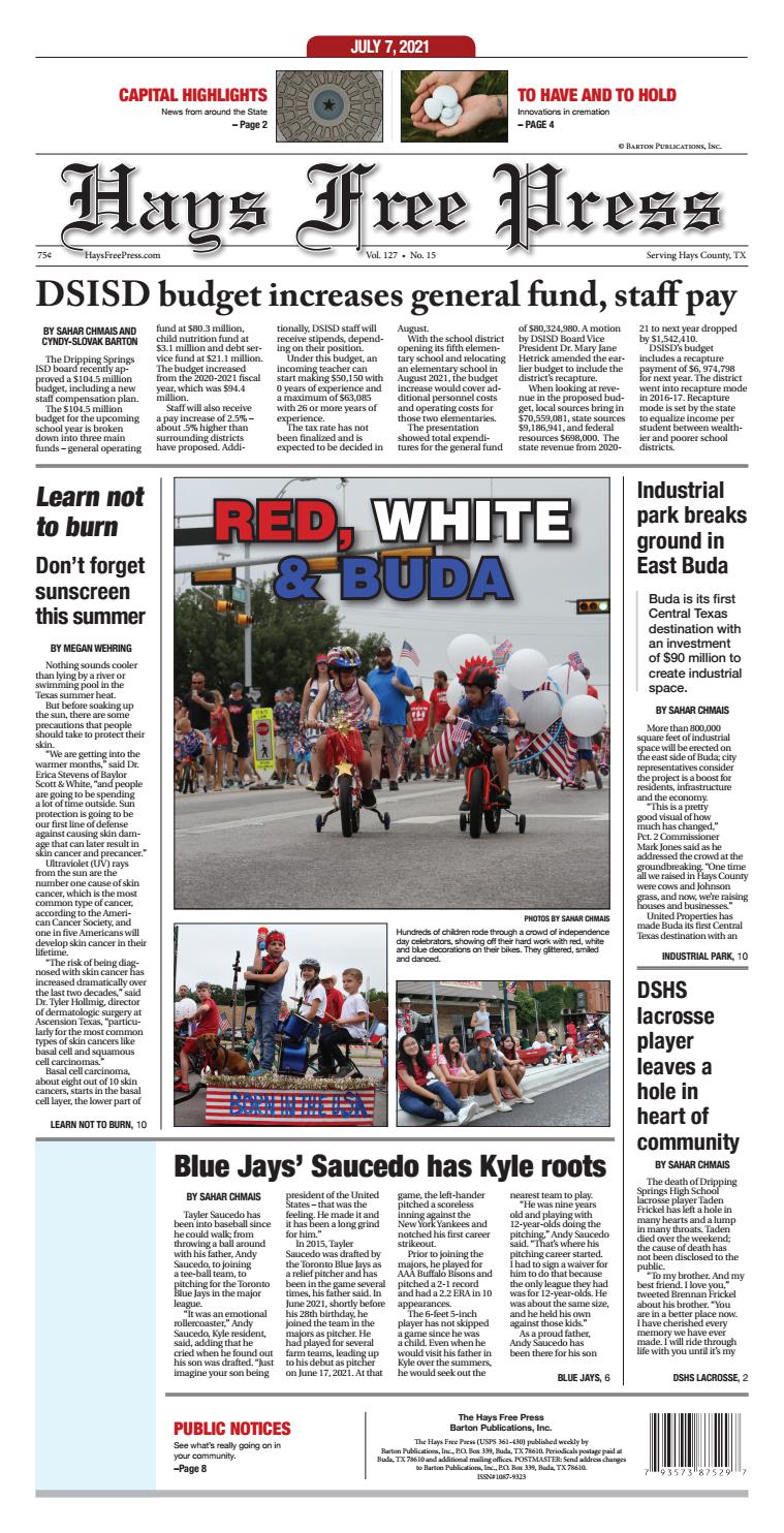 July 7, 2021 Hays Free Press by Hays Free Press/News-Dispatch - Issuu
