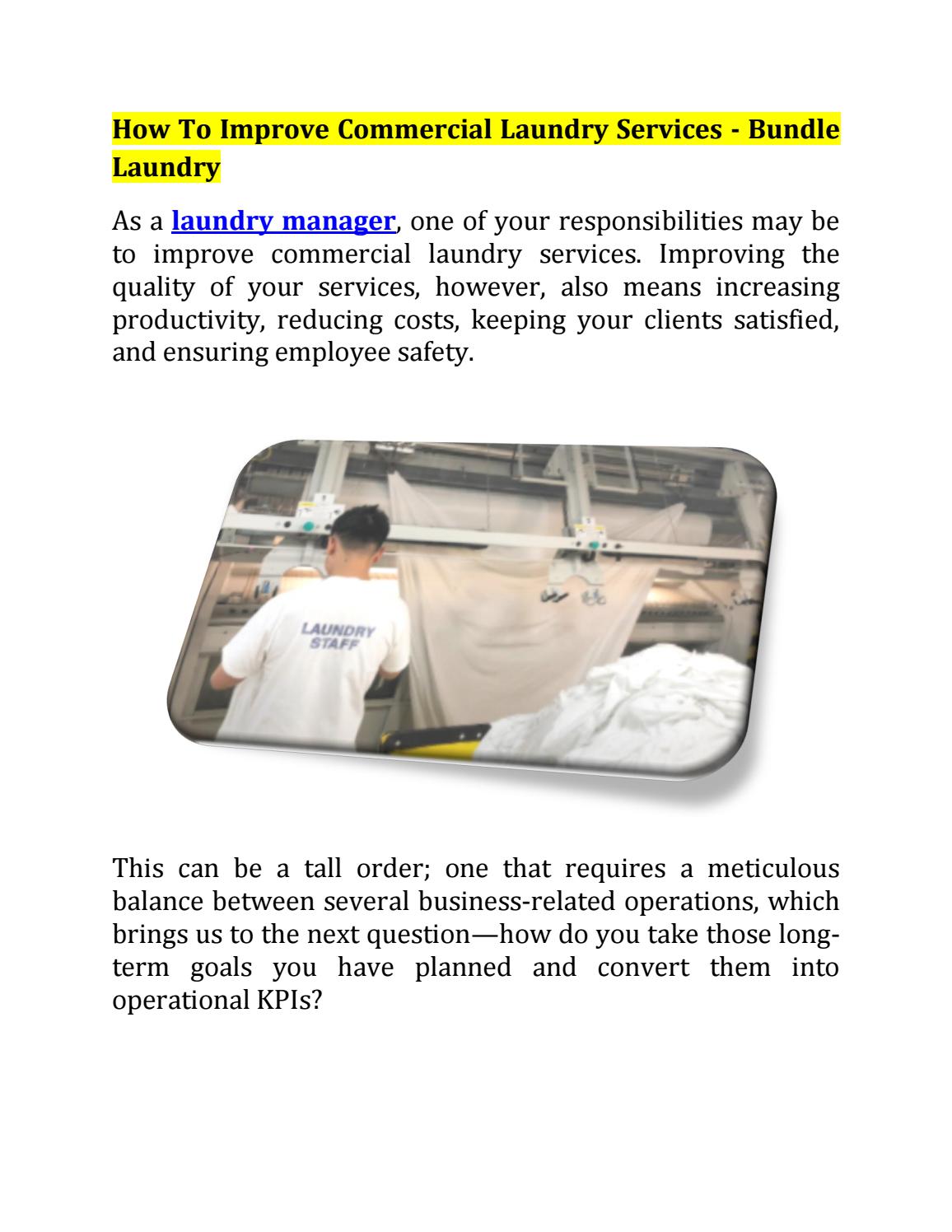 How To Improve Commercial Laundry Services by Bundle Australia - Issuu
