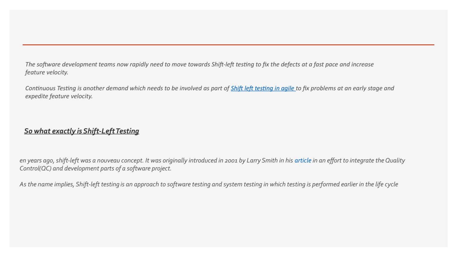 Shift left testing in agile by Webomates INC - Issuu