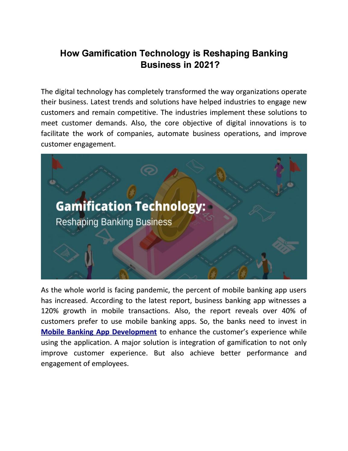 How Gamification Technology is Reshaping Banking Business in 2021? by ...