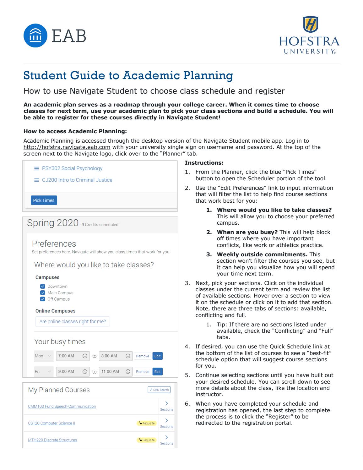 Navigate - Student - Student Guide to Academic Planning by Hofstra ...