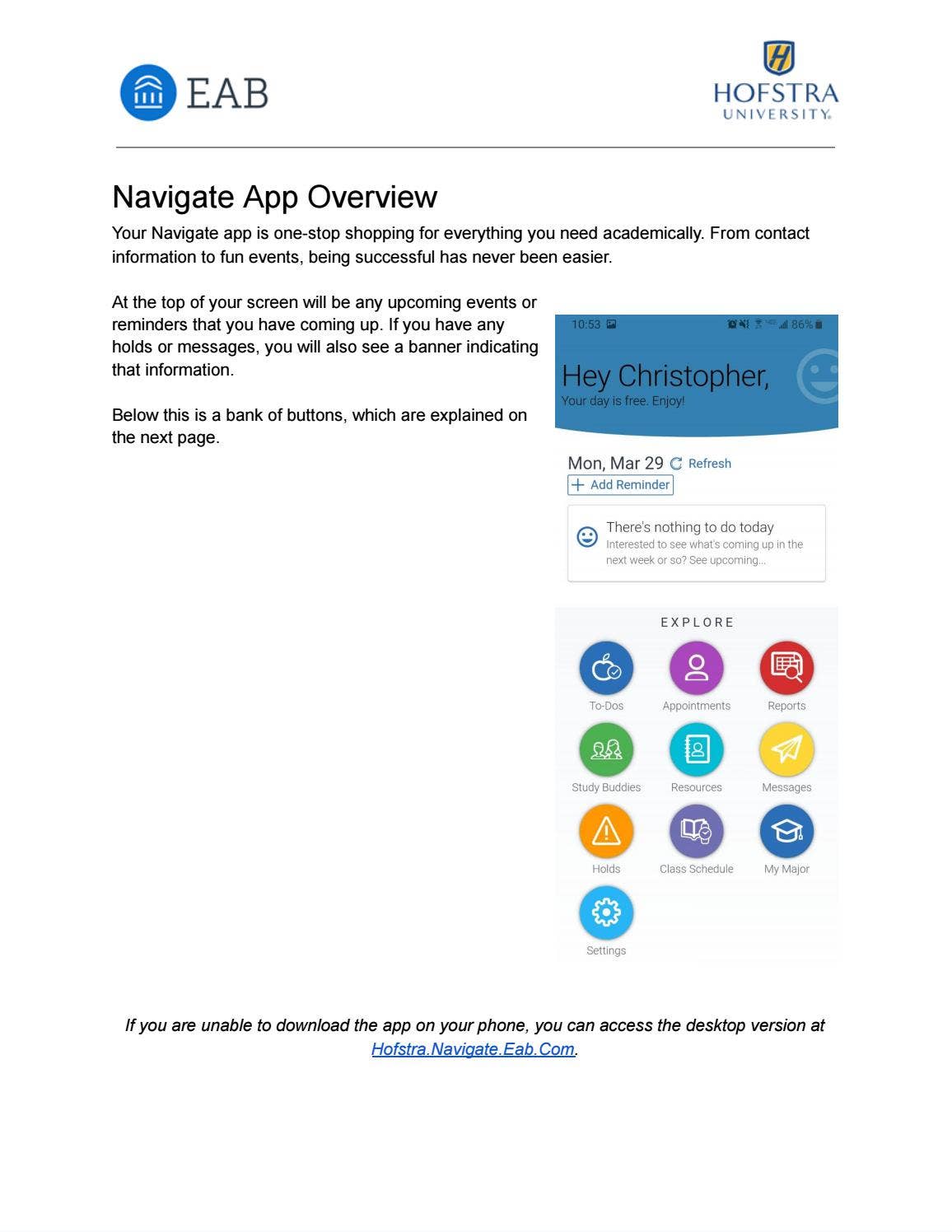 Navigate - Student - Navigate App Overview by Hofstra University - Issuu