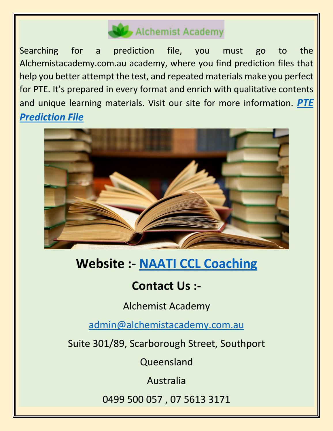 PTE Prediction File | Alchemistacademy.com.au by Alchemist Academy - Issuu