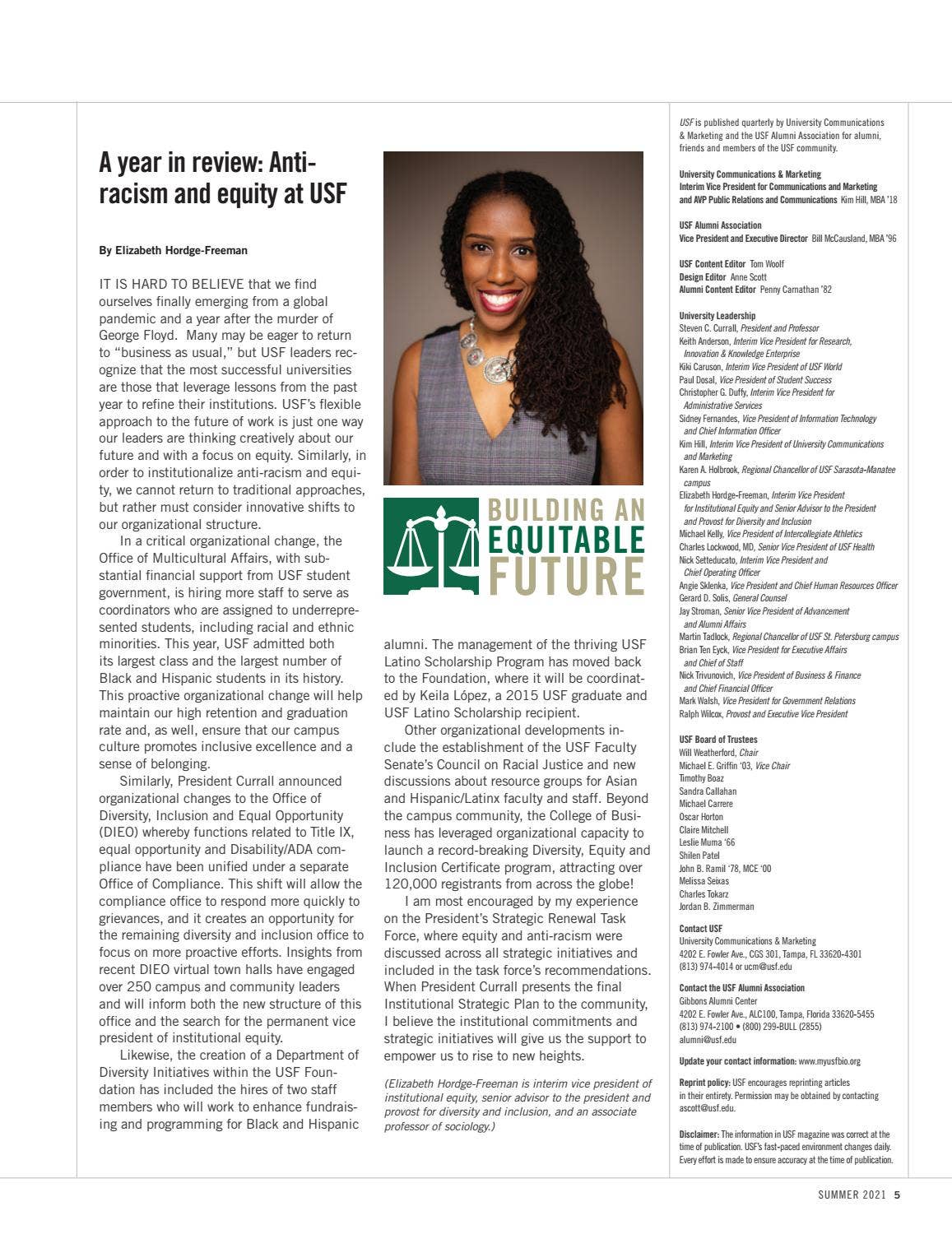 USF summer 2021 magazine by USF Advancement - Issuu