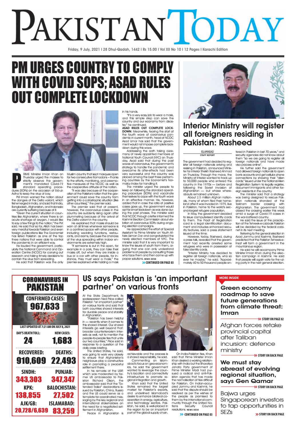 Epaper – July 9 KHI 2021 by Pakistan Today - Issuu