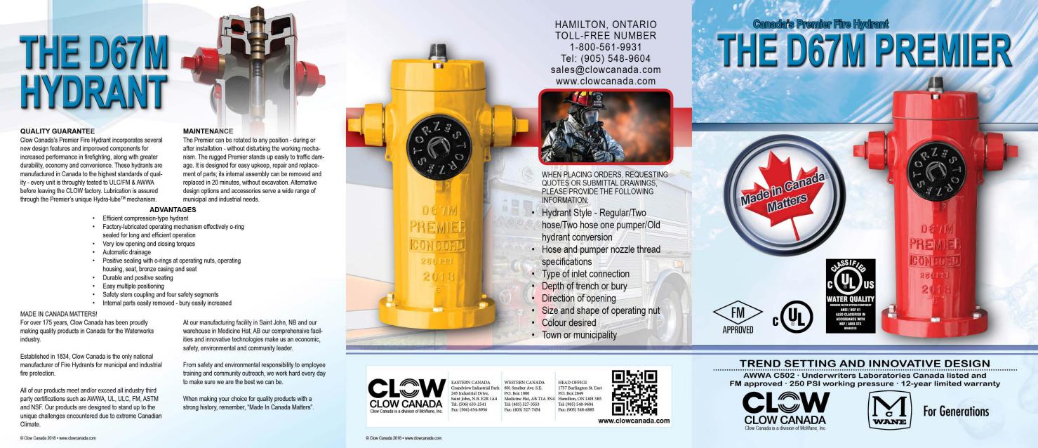 Clow D67M Premier Hydrant Brochure by deltawaterproducts - Issuu