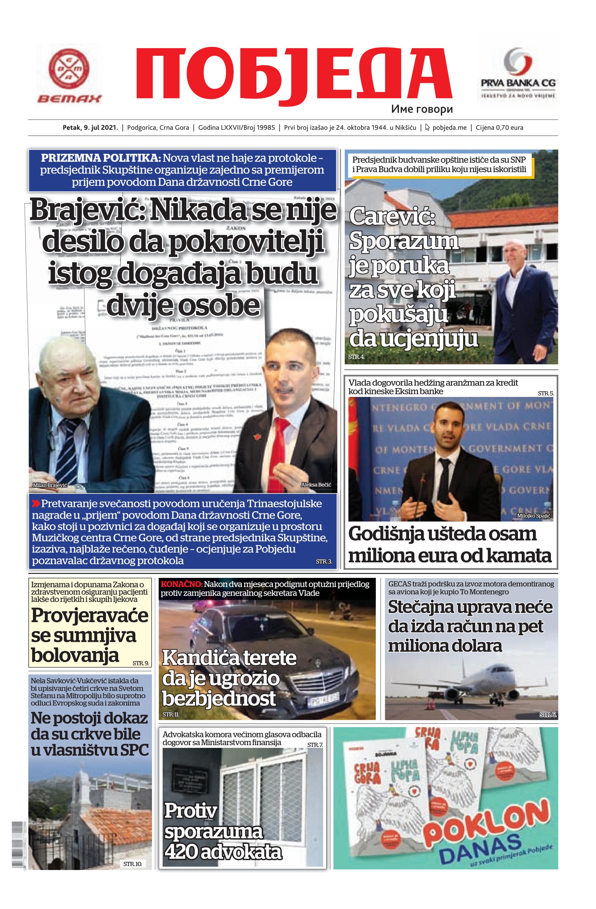 Dnevni list Pobjeda 09.07.2021. by Pobjeda - Issuu