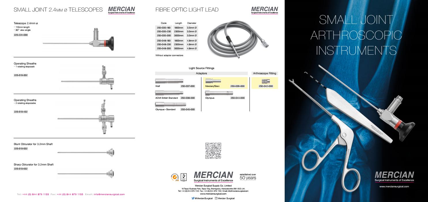 Mercian Small Joint Arthroscopic brochure by Mercian Surgical - Issuu