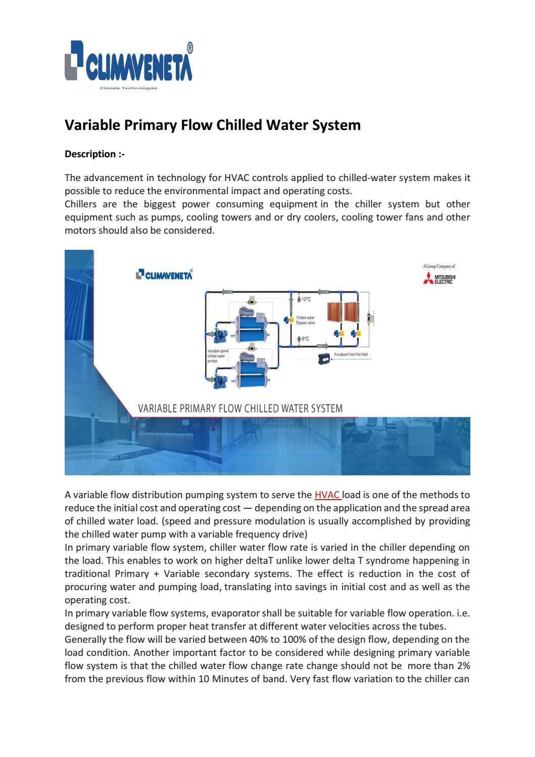 Variable Primary Flow Chilled Water System by Climaveneta - Issuu