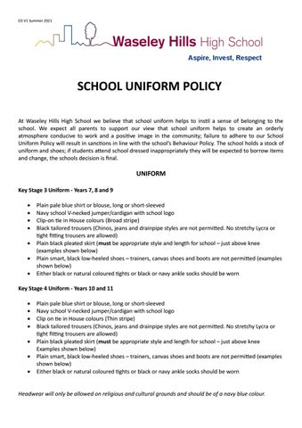 School Uniform Policy by Schudio - Issuu