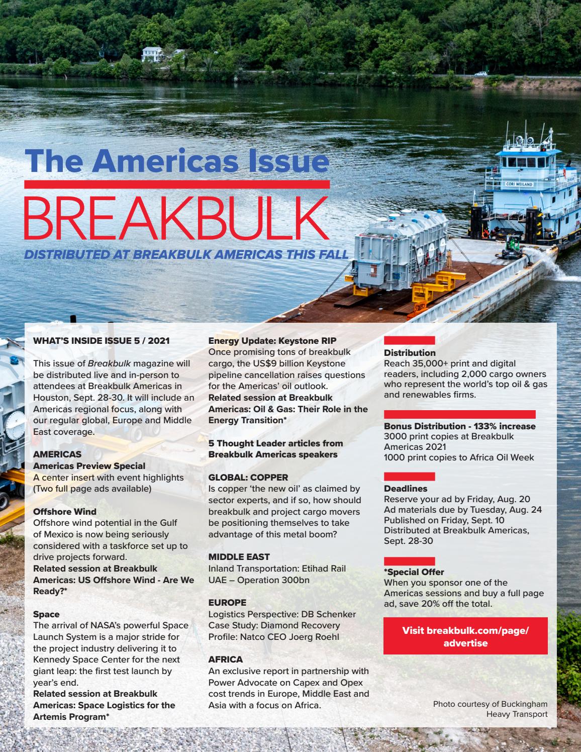 Advertise in Breakbulk Magazine Issue 5/2021 by Breakbulk Events ...