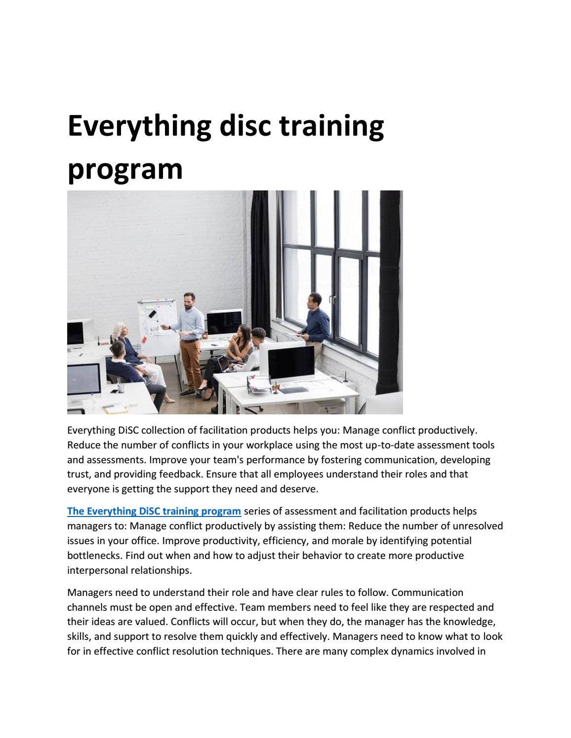 Everything disc training program by kristine smith - Issuu
