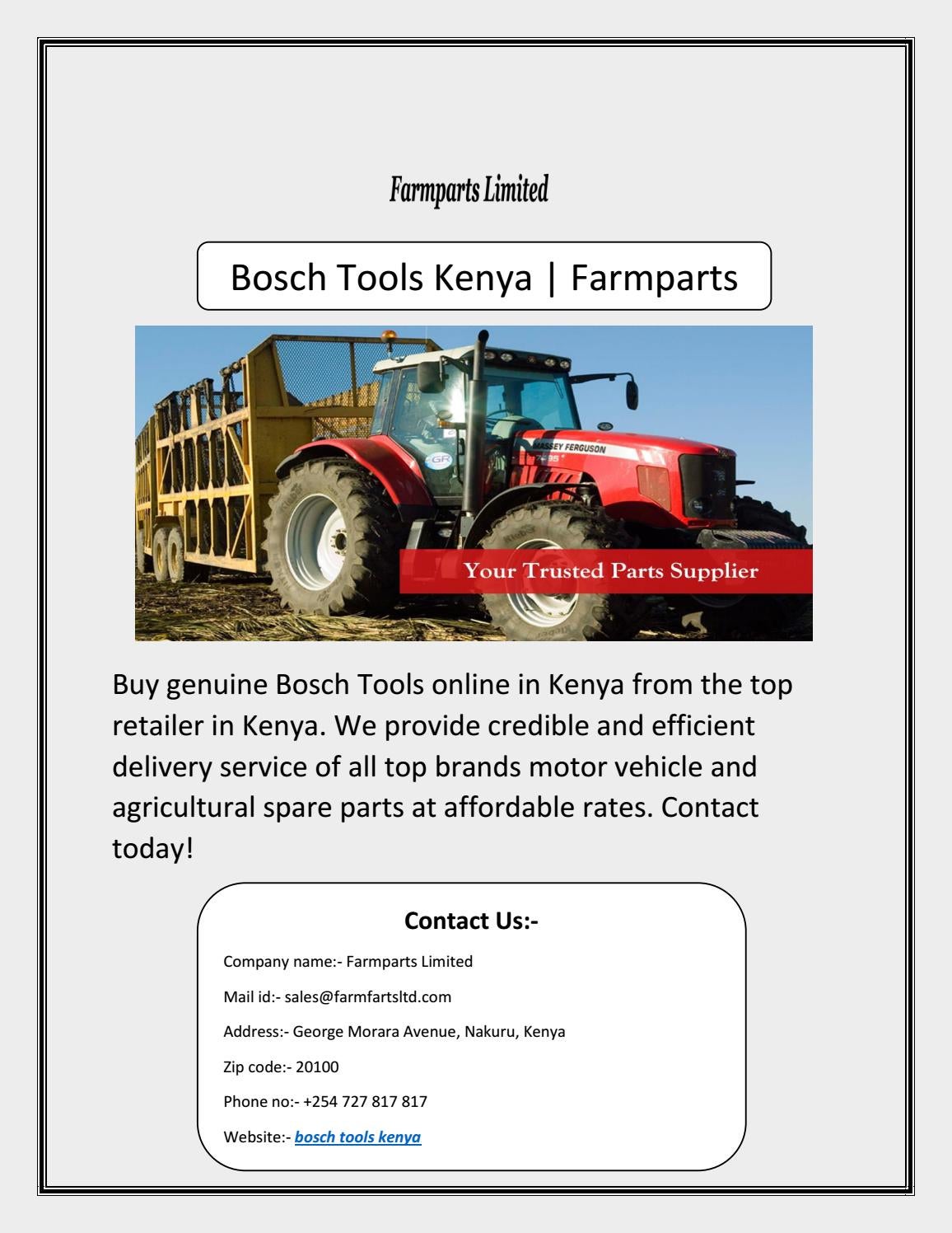 Bosch Tools Kenya | Farmparts by farmpartsltd - Issuu
