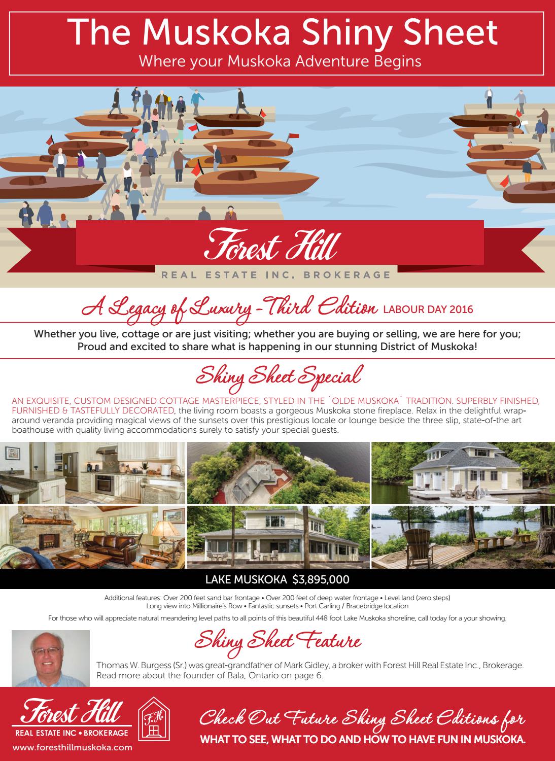 Muskoka Shiny Sheet - Issue 3 by foresthill.com - Issuu