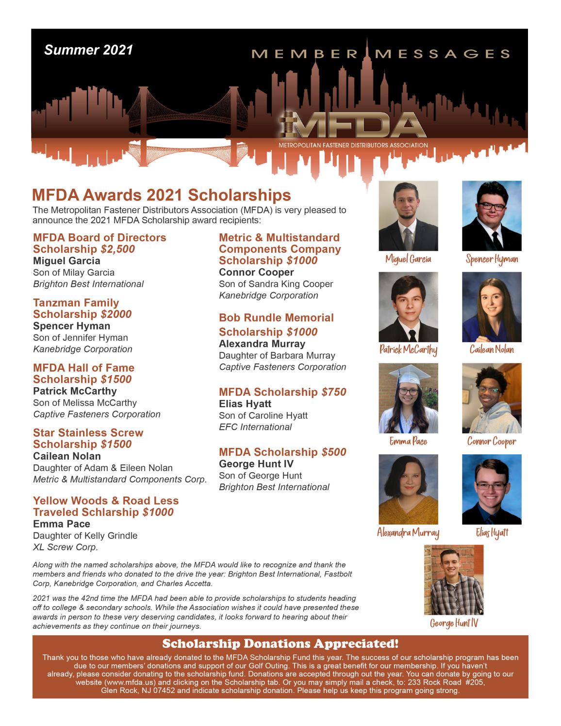 Metropolitan Fastener Distributors Association | Summer 2021 Newsletter by Graphika Creative - Issuu