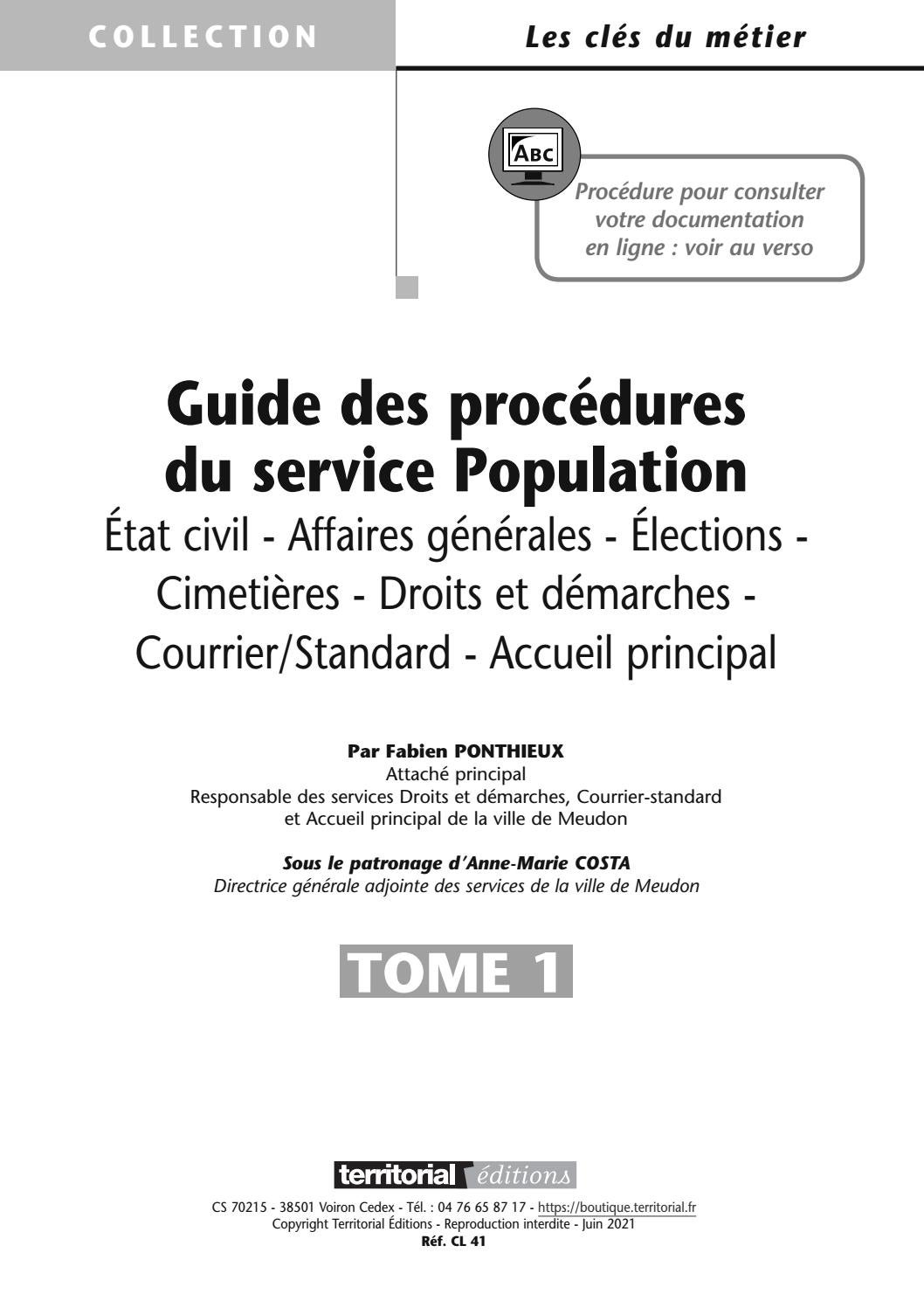Guide des procedures du service population by INFOPRO DIGITAL - Issuu