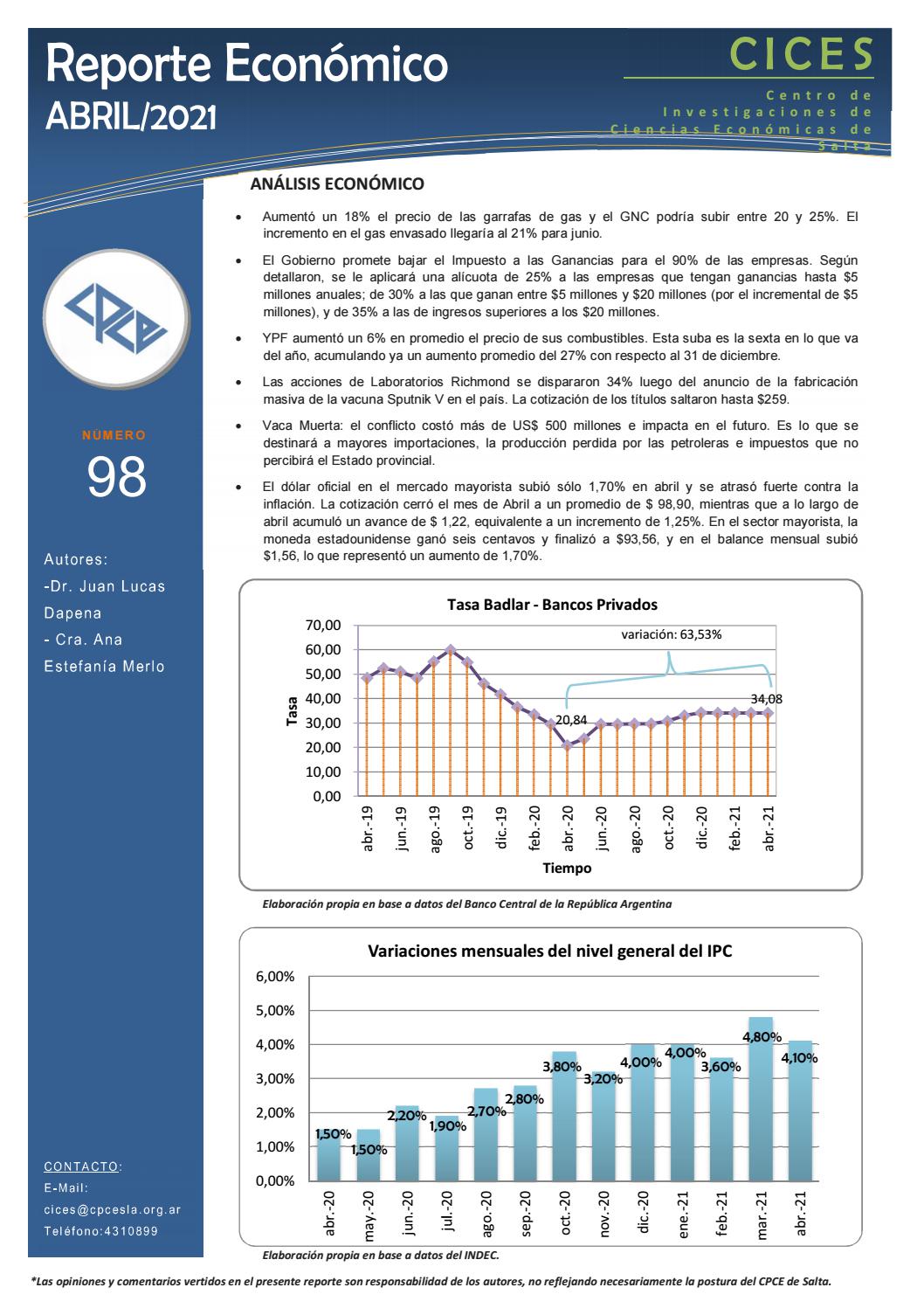 Reporte_Economico_Abril_2021 by Auxiliar Sistemas Web - Issuu