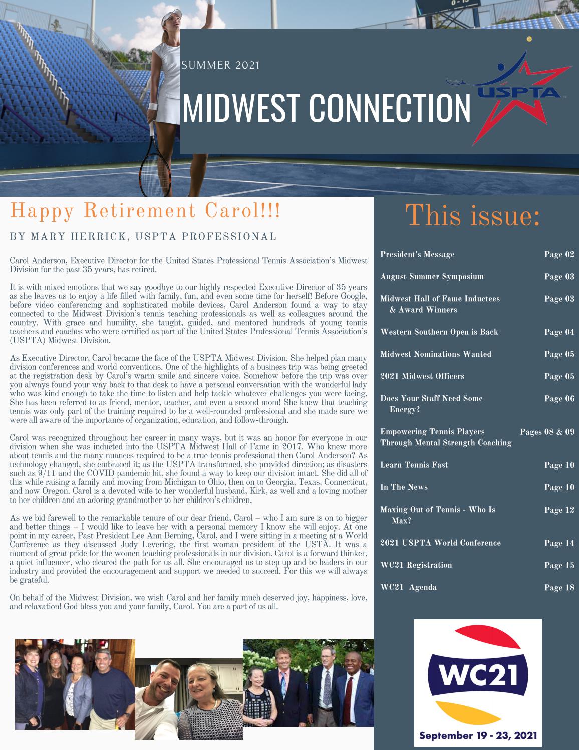 USPTA Midwest Connection Newsletter - Summer 2021 by USPTA - Issuu