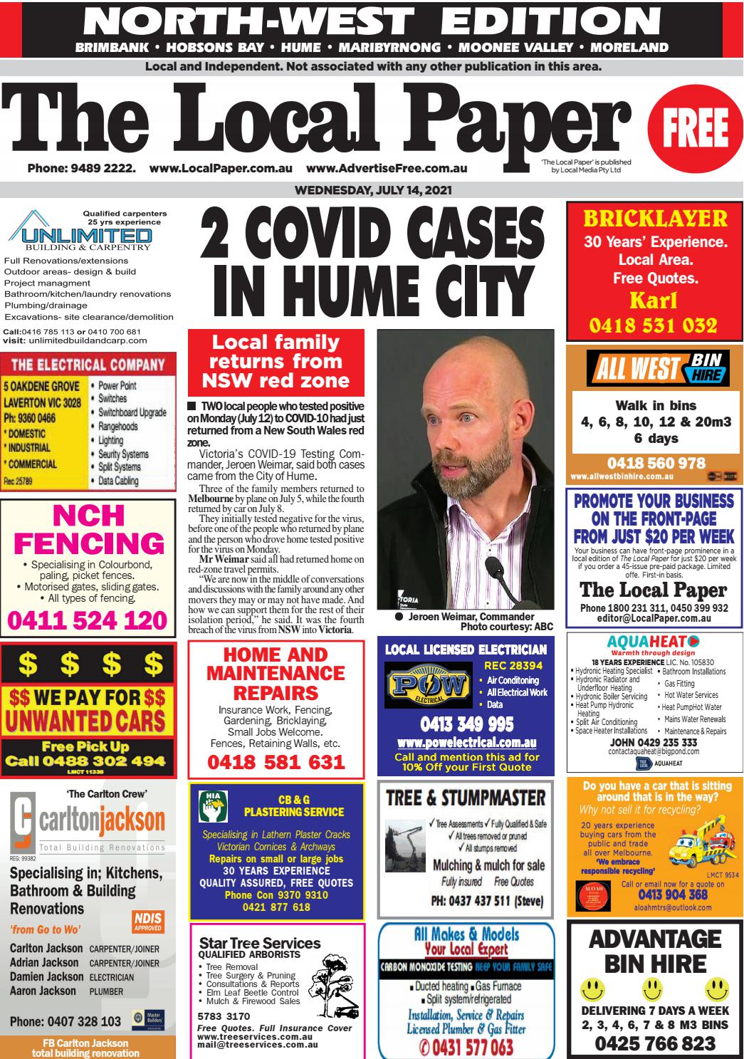 The Local Paper. North-Western Edition. Wed., July 14, 2021 by Ash Long ...