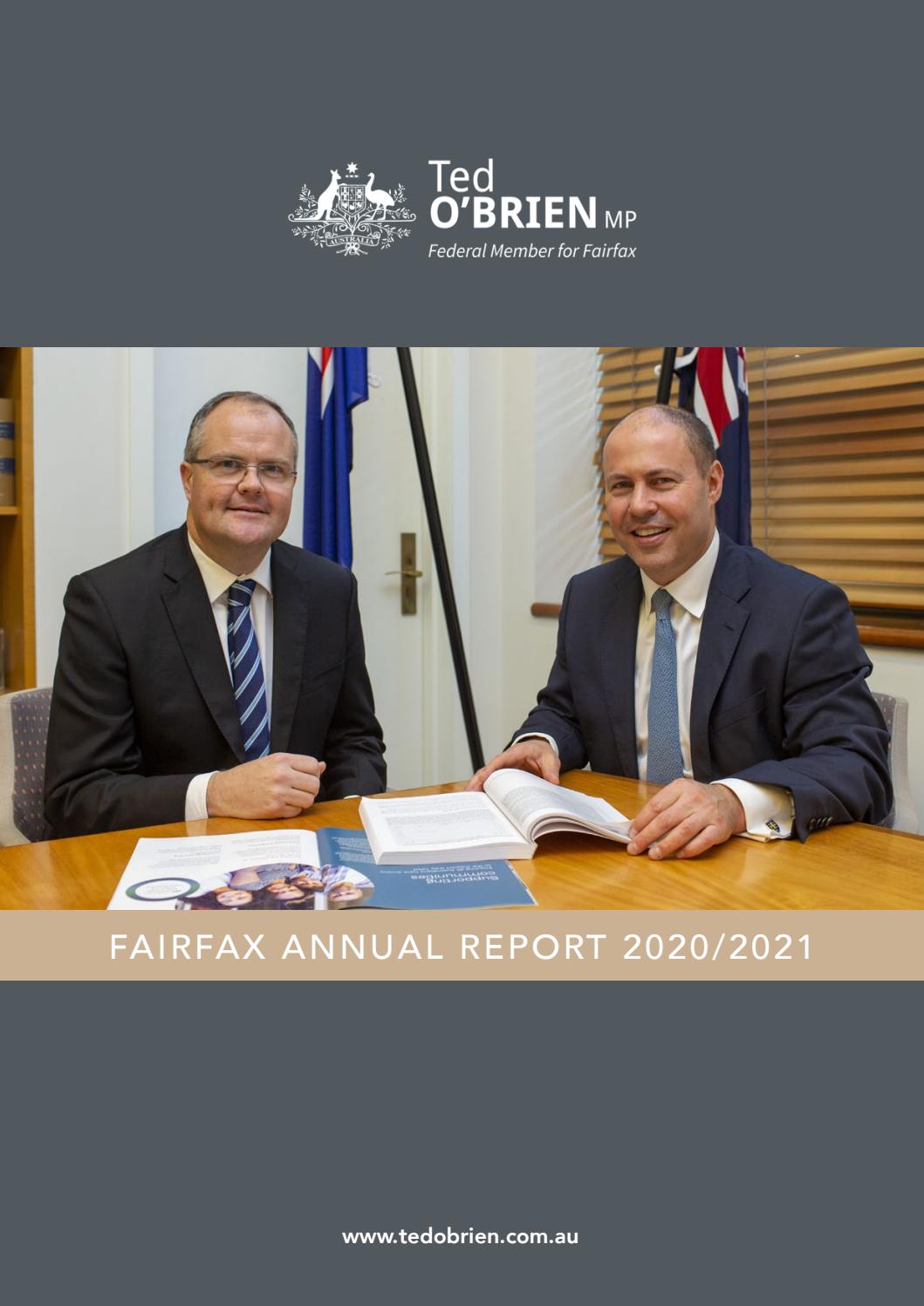 2020/21 Fairfax Annual Report - Ted O'Brien MP by TedOBrienMP - Issuu