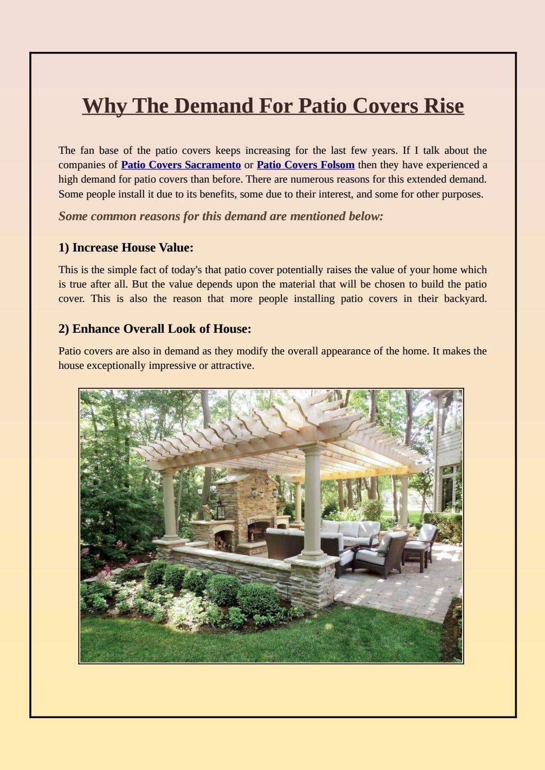 What Is the Reason Behind Patio Covers Demand Rise? by New Dawn Awning ...