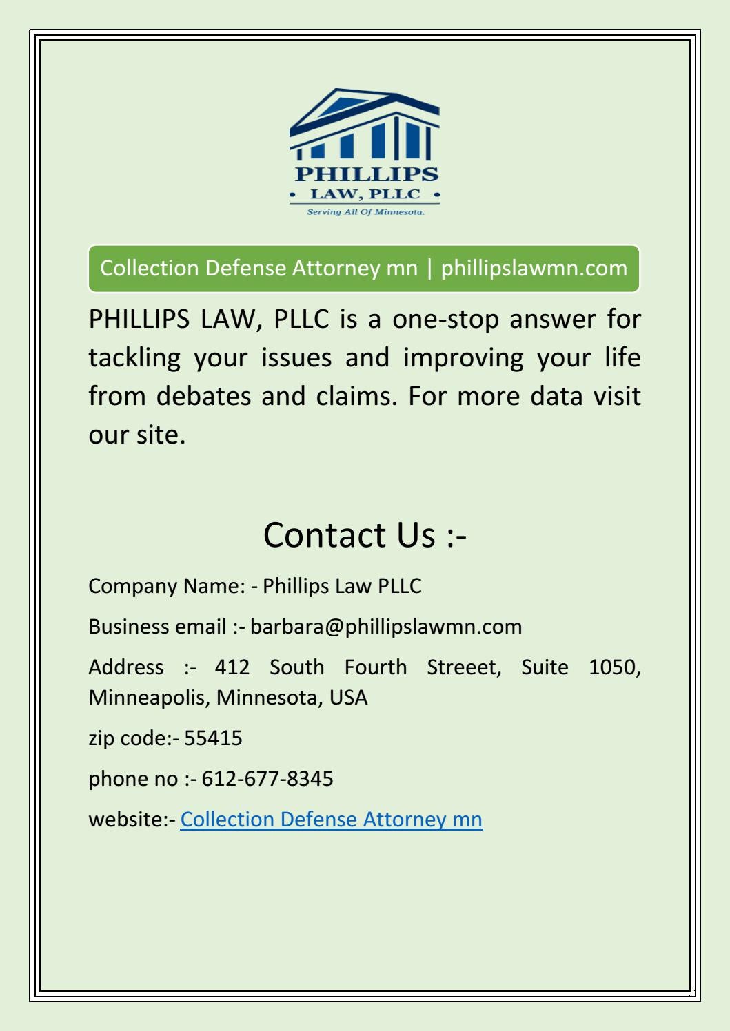 Collection Defense Attorney mn | phillipslawmn.com by Phillips Law PLLC ...