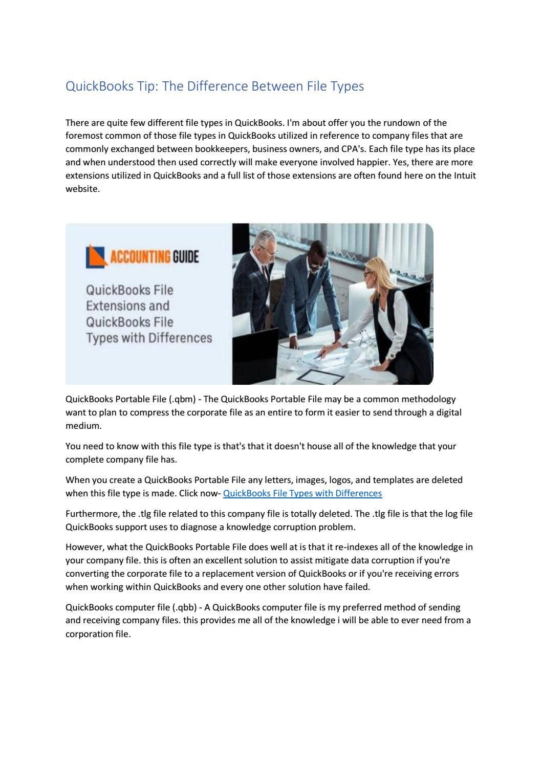 QuickBooks File Types with Differences by accounting advice - Issuu