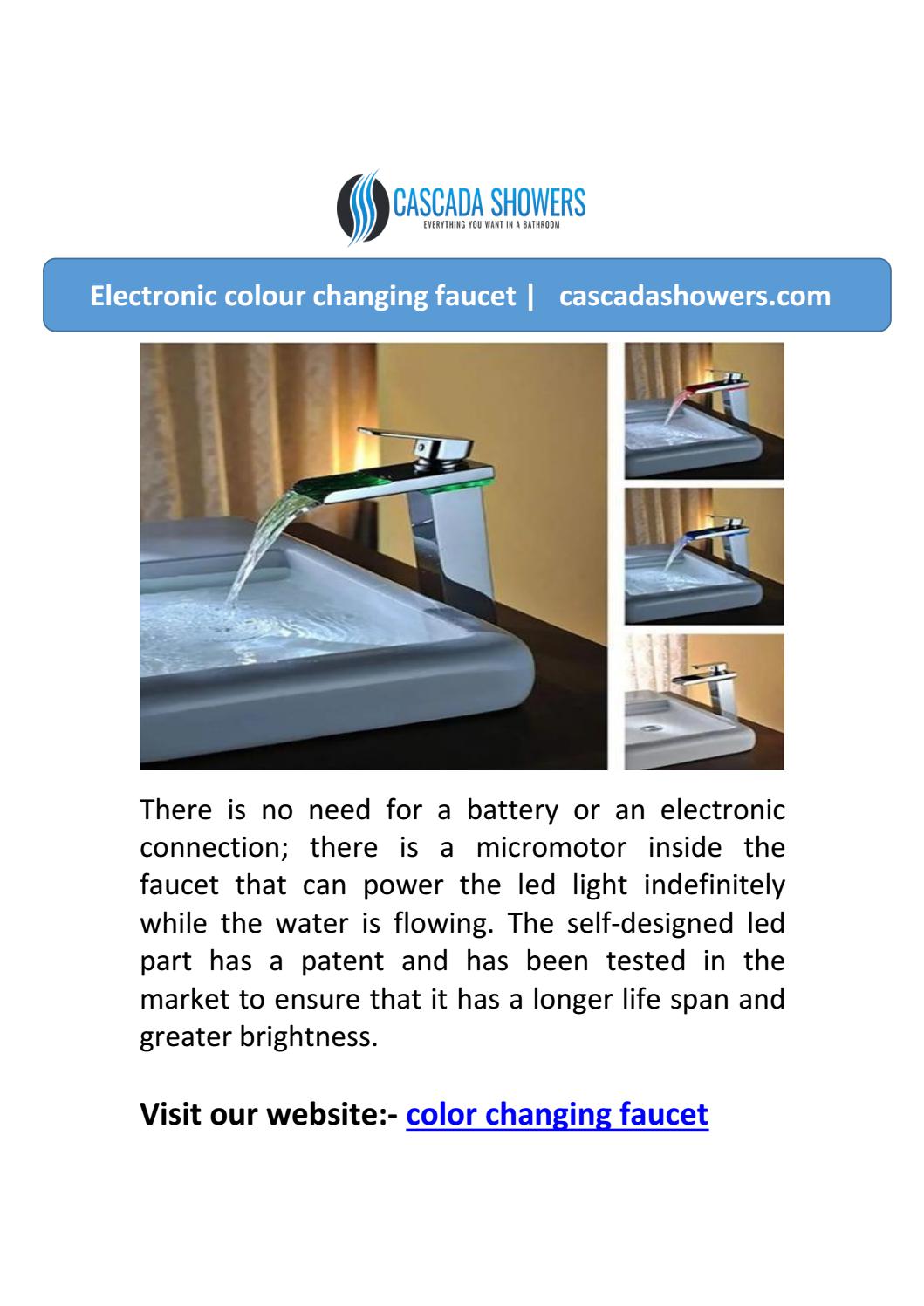Electronic colour changing faucet | cascadashowers.com by Horizon ...