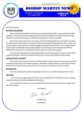 End of Term Newsletter July 2021 by Schudio - Issuu