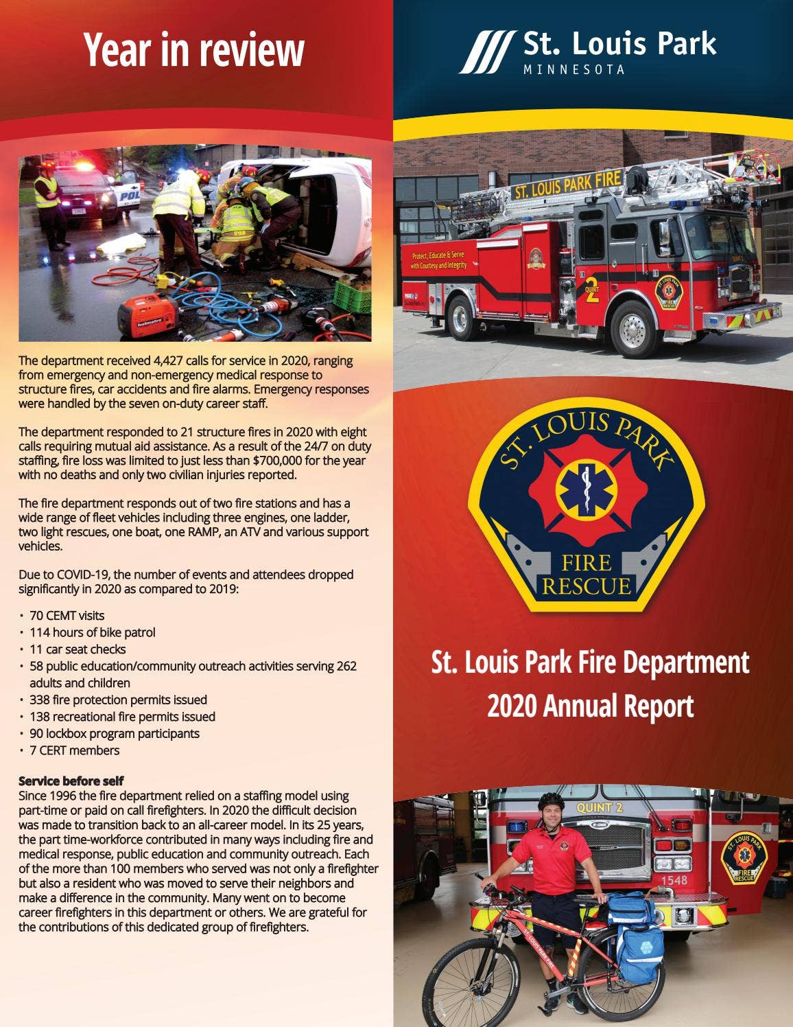 Fire Department Annual Report - 2020 by City of St. Louis Park - Issuu