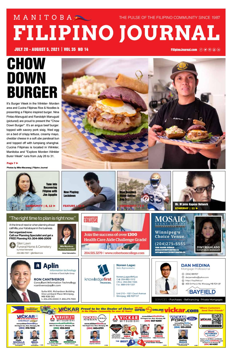 Filipino Journal Manitoba Edition July 20 - August 05, 2021 by Filipino ...