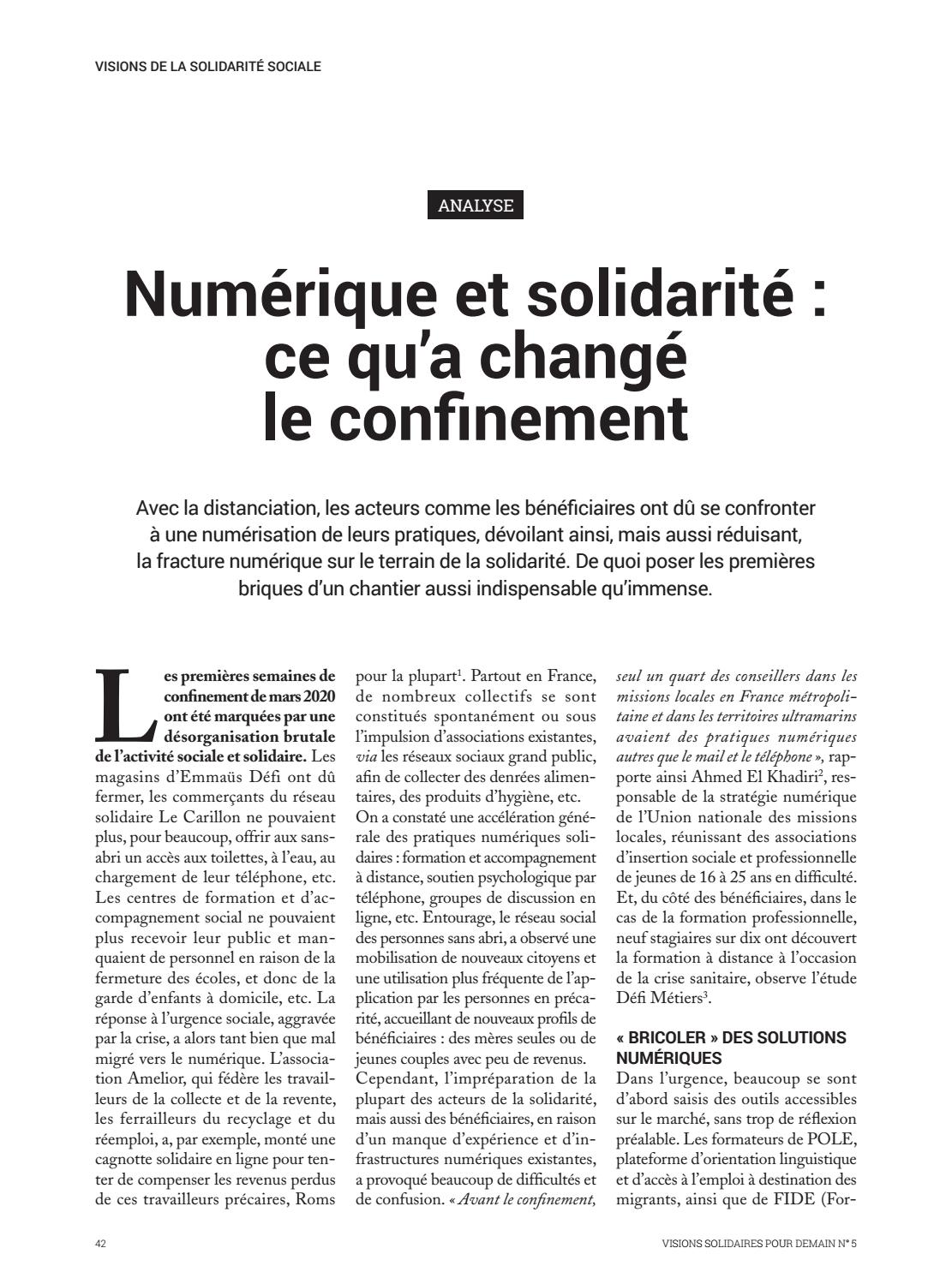 Numérique et solidarité : ce qu’a changé le confinement by Solidarum - Issuu