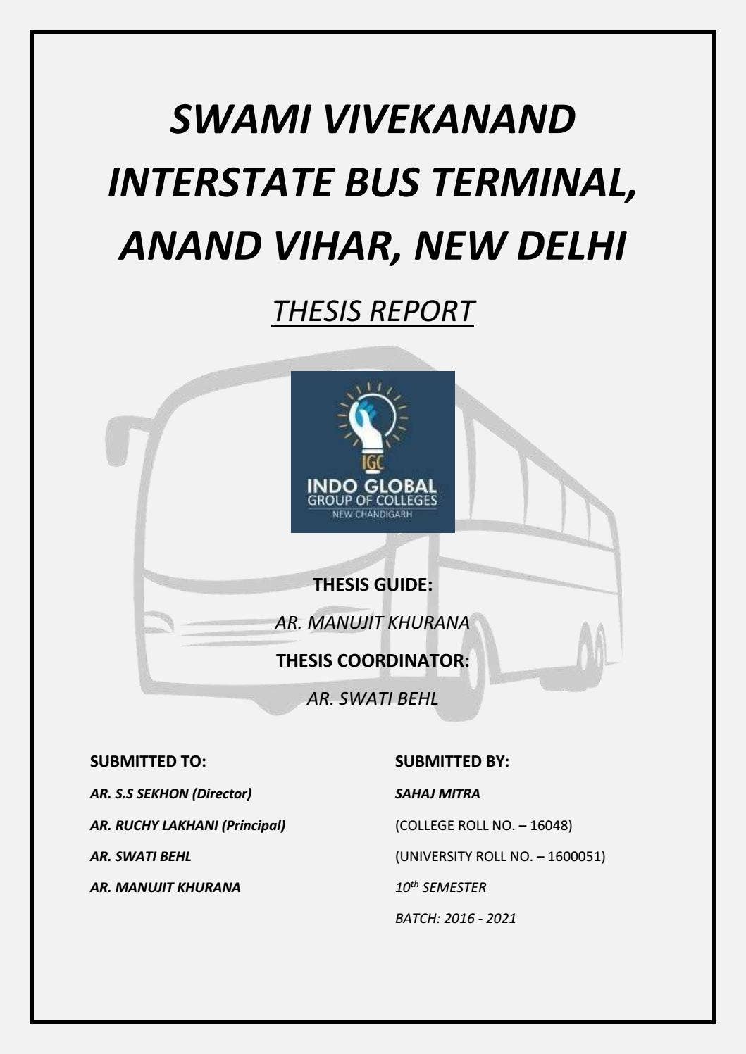 Architecture Design Thesis | ISBT, ANAND VIHAR by Sahaj Mitra - Issuu