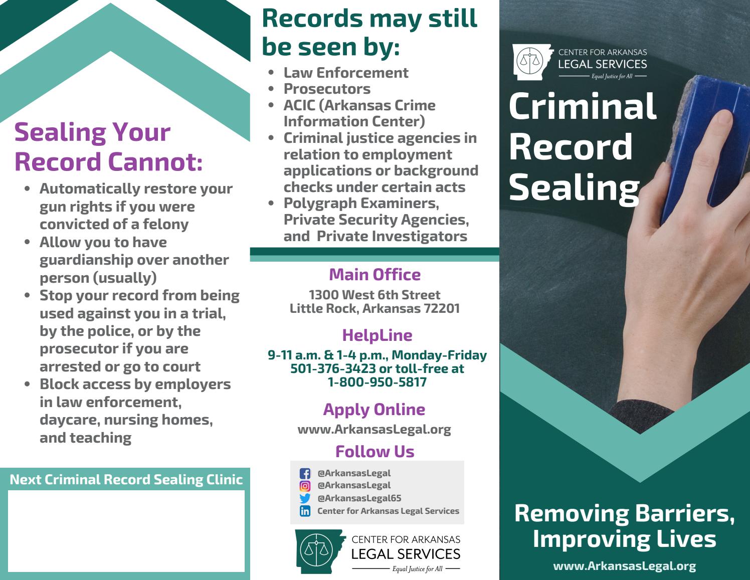 Expungement Brochure- Criminal Record Sealing 2021 by Amber Quaid - Issuu