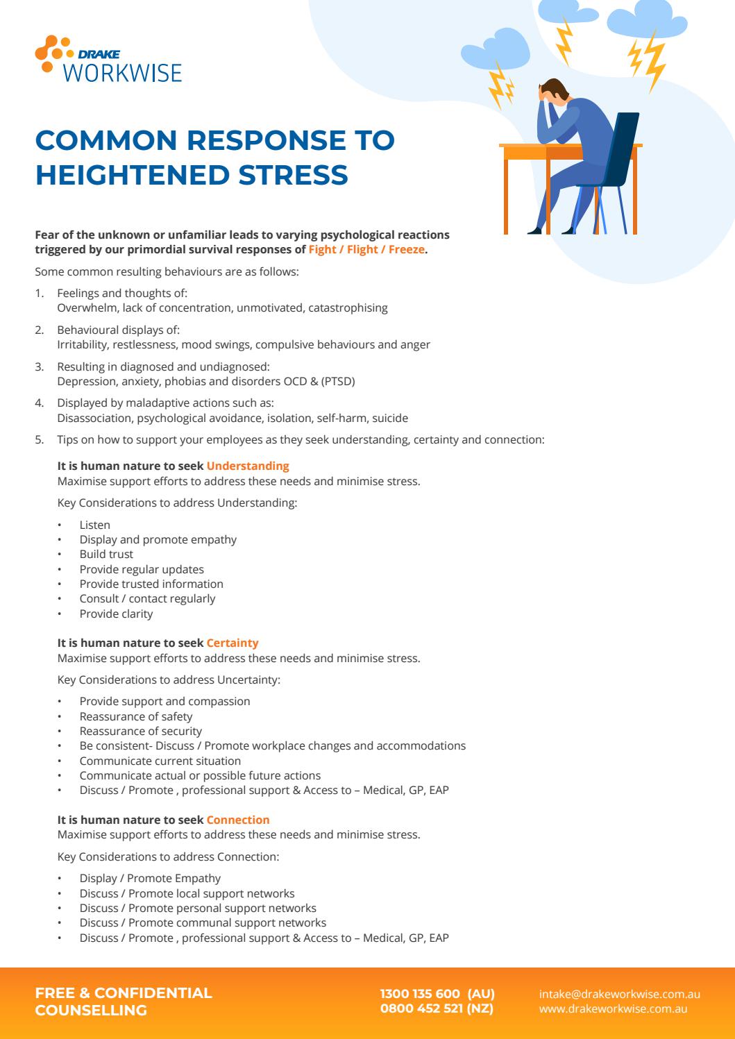 Common Responses to Stress by DrakeANZ - Issuu