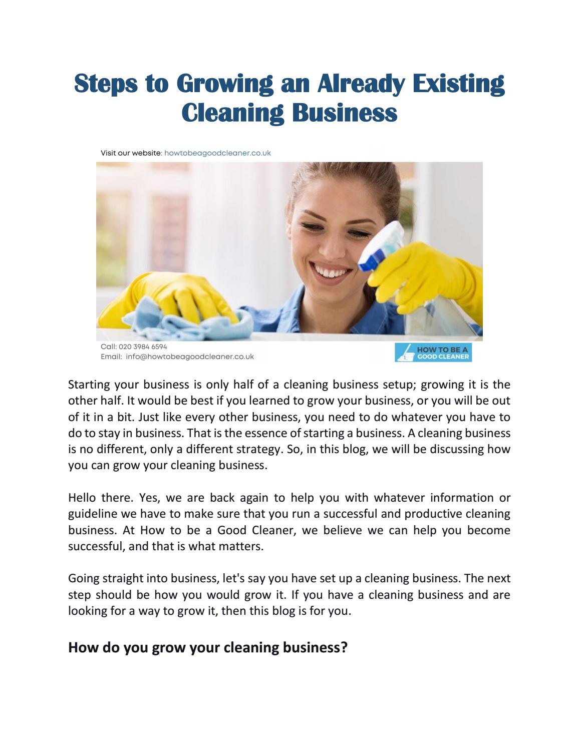Steps to Growing an Already Existing Cleaning Business by goodcleaner ...