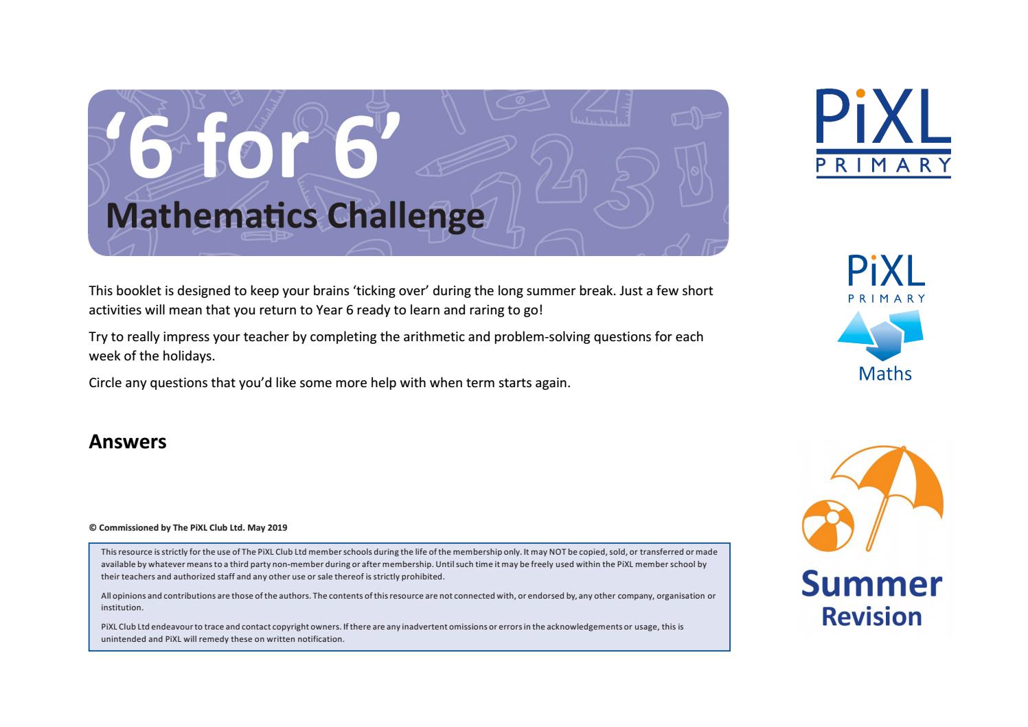 PiXL_Primary_Maths_6-4-6_Booklet_-_Answers_(1).pdf by Schudio - Issuu