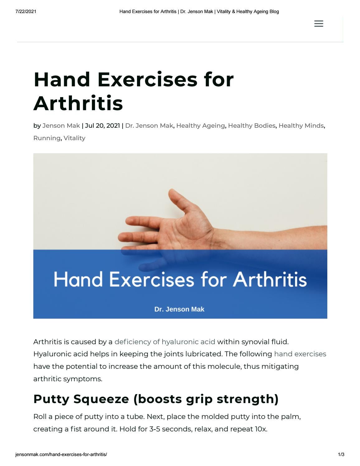 Hand Exercises For Arthritis Mayo Clinic at Luca Searle blog