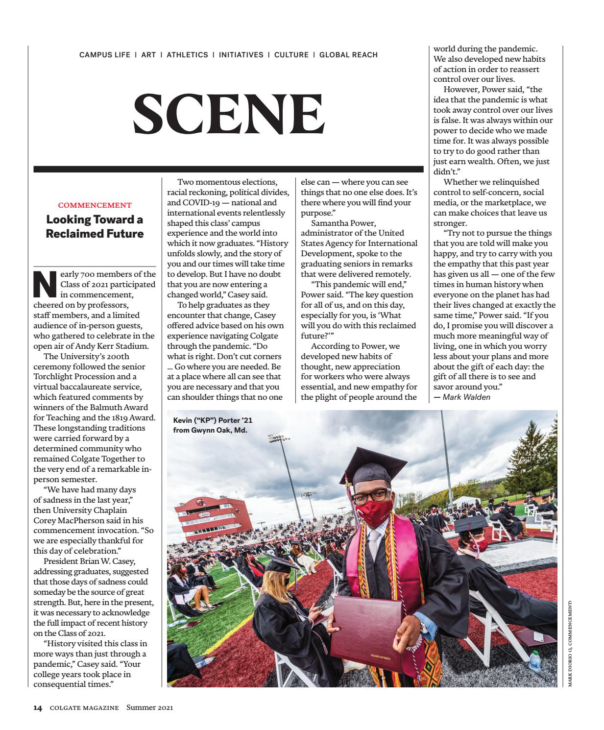 Colgate Magazine — Summer 2021 by Colgate University - Issuu
